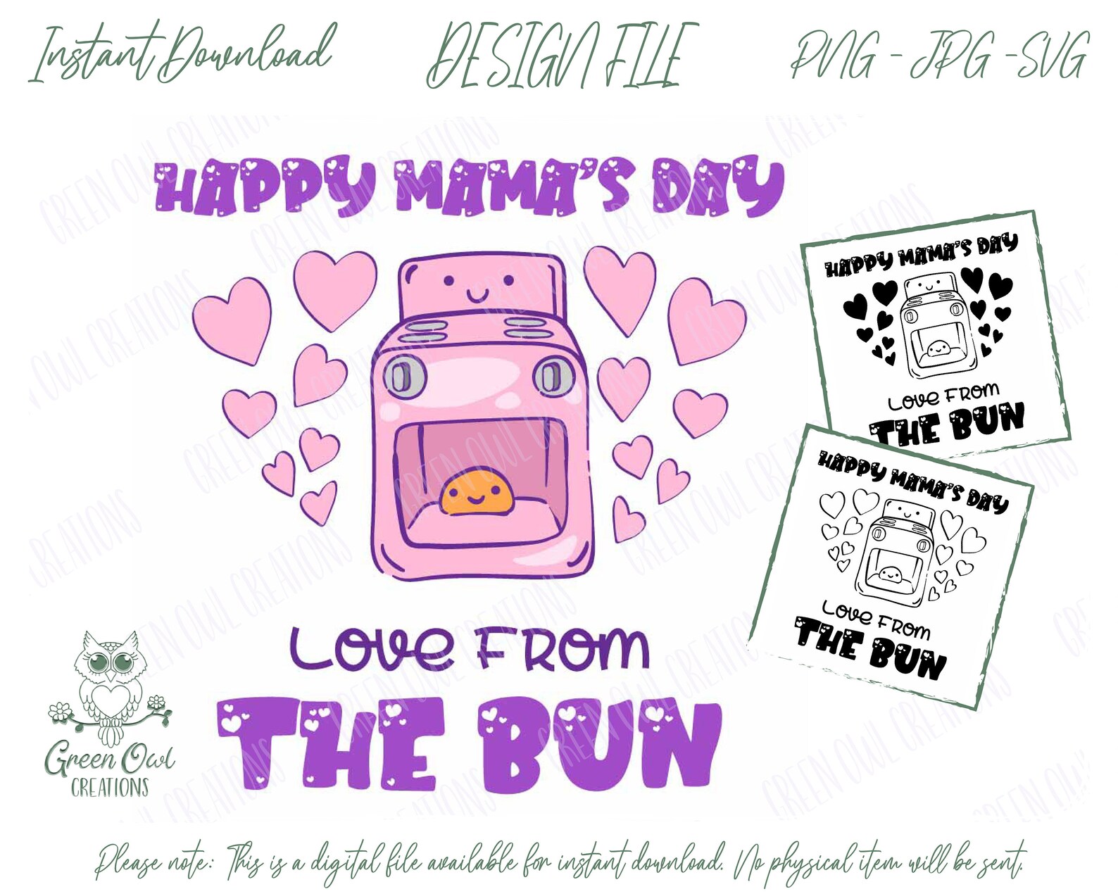 Happy Mother’s Day, Expectant Mother, Bun in the Oven. Pregnant Mother ...