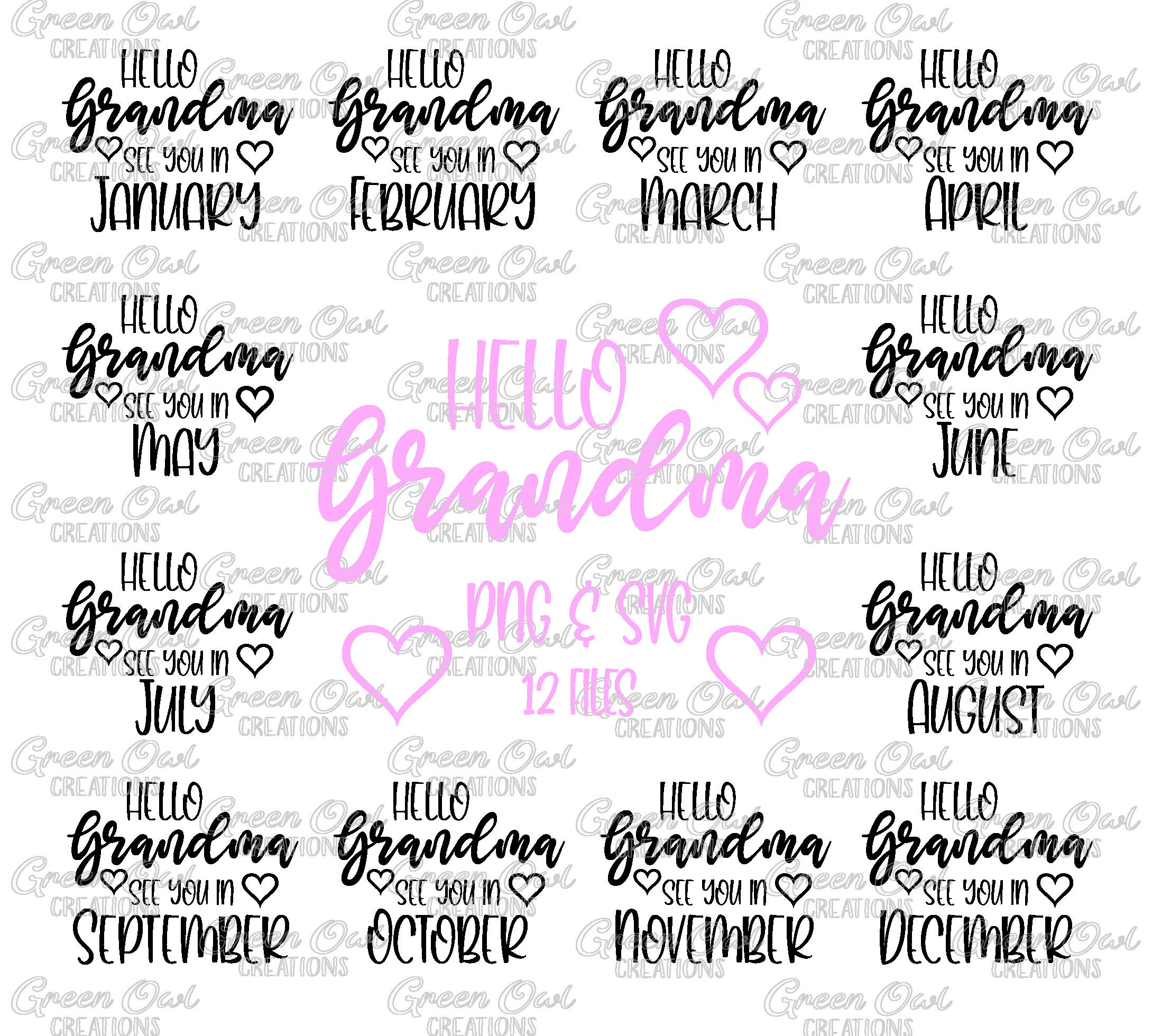 Hello Grandma Svg, Hello Grandma Png, Hello Grandma Cricut File, Hello ...