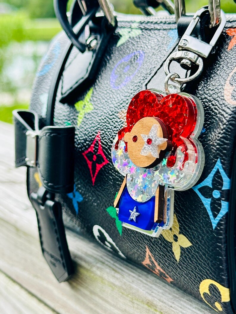 NEW Luxury Patriotic Bag Charm/usa Flag Purse Charm/red, White & Blue ...