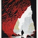 Hand-carved Art Print | Red Rock Cave | Original Linocut Print | Gift ...