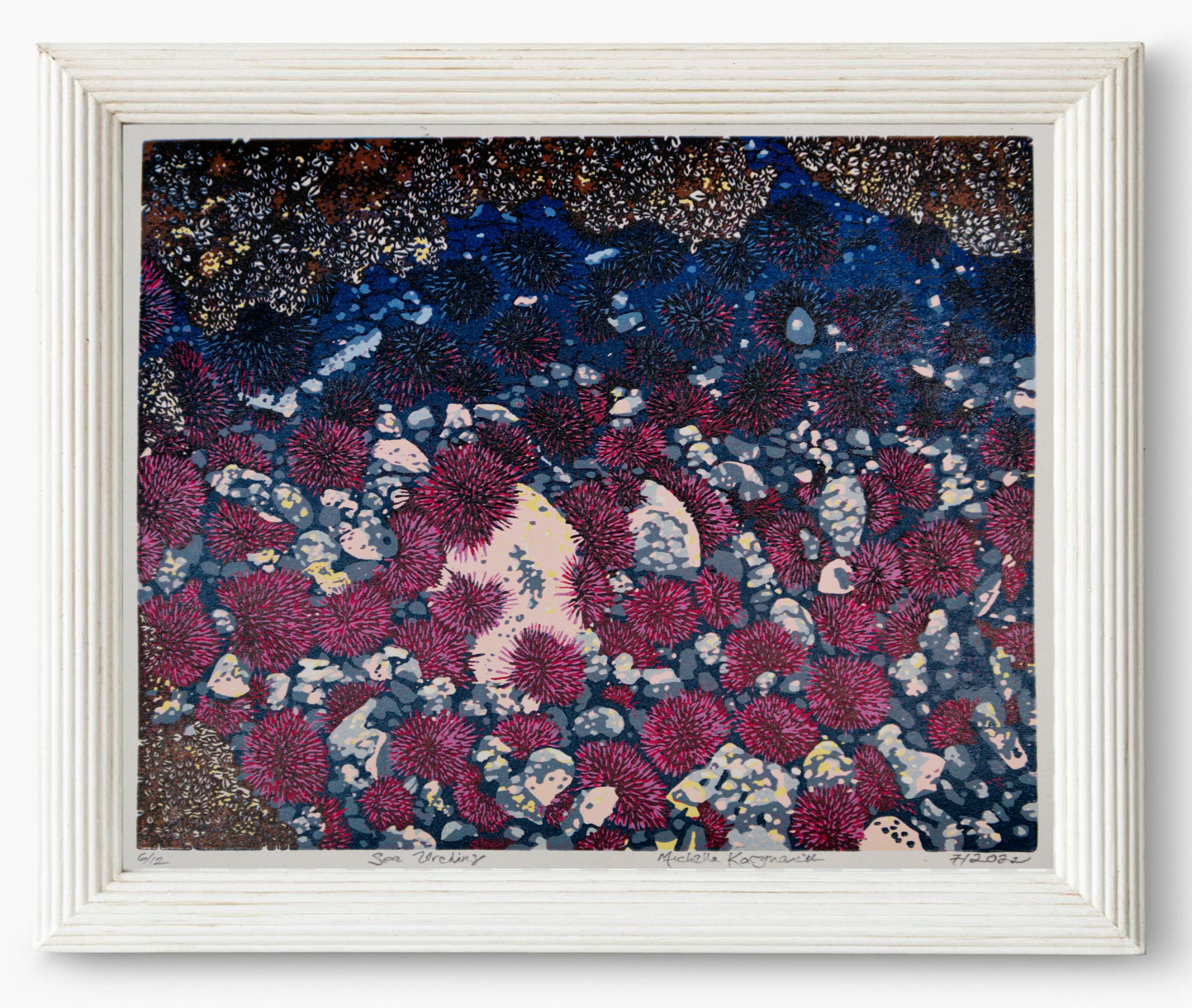 Pacific Ocean Purple Uni Sea Urchin Coastal Reduction Art Print - Etsy
