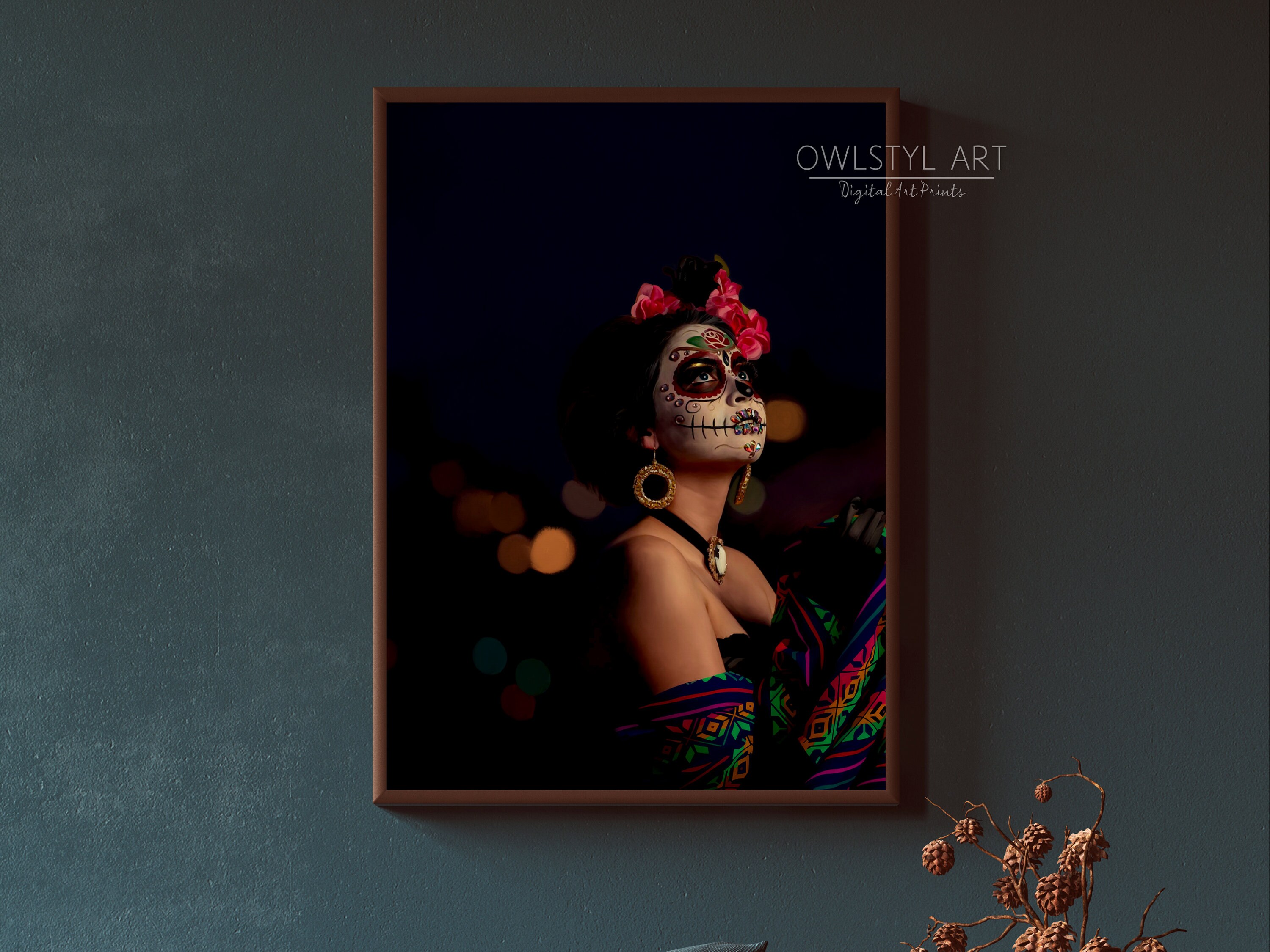 La Catrina Day of the Dead Painting, Digital Art Print Instant Download ...