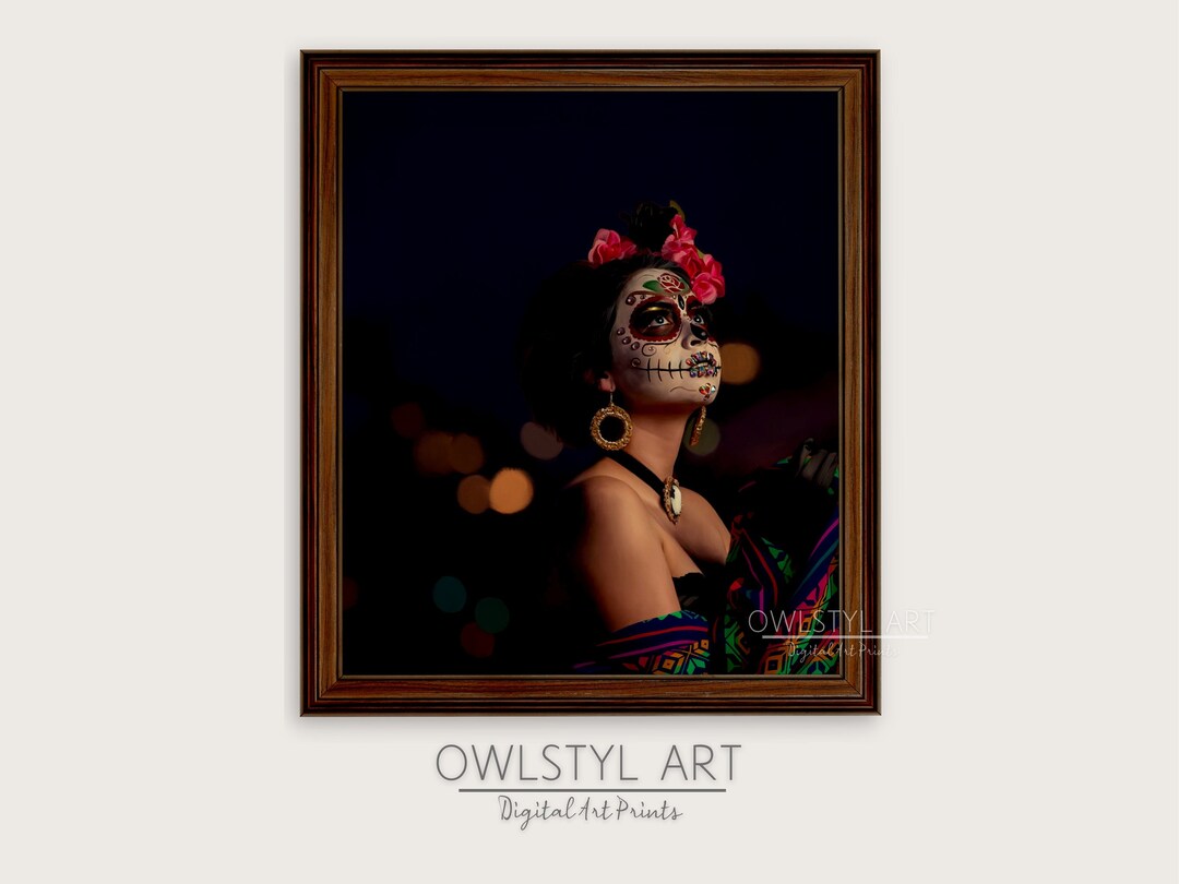 La Catrina Day of the Dead Painting, Digital Art Print Instant Download ...