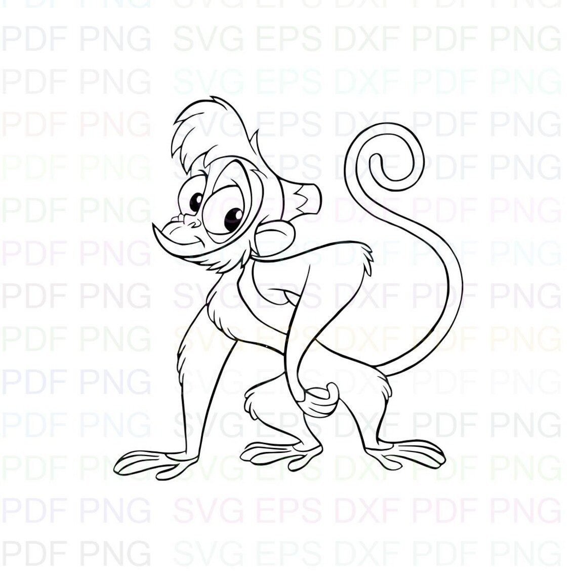 Abu_2_aladdin Outline Svg Dxf Eps Pdf Png Cricut Cutting - Etsy