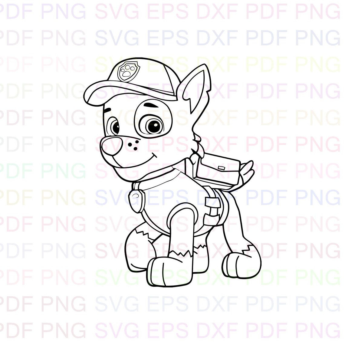Rocky_paw_patrol Outline Svg Dxf Eps Pdf Png Cricut Cutting - Etsy