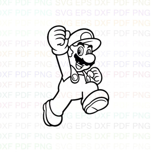 Mario Outline Clipart - Etsy Australia