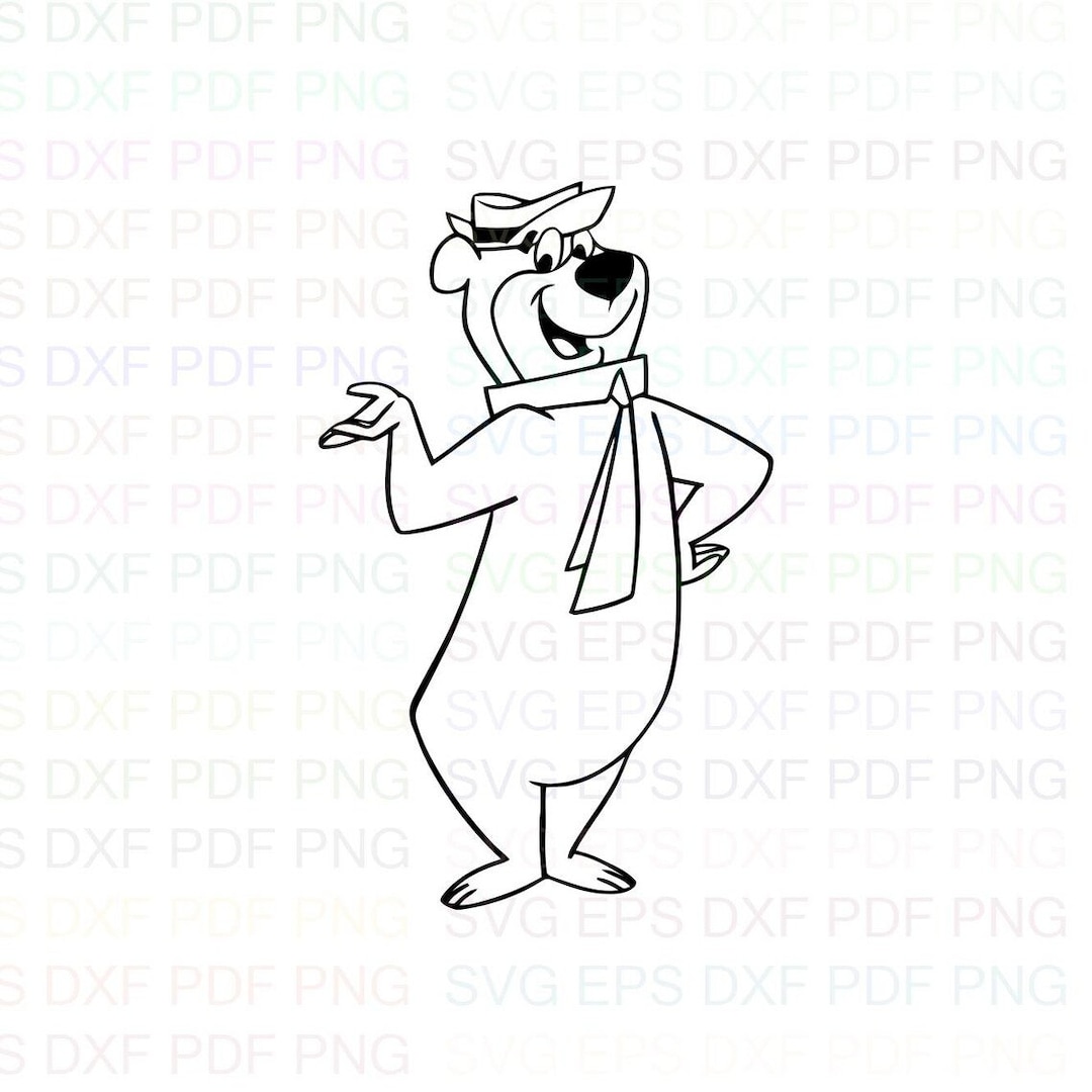 Yogi_bear_2 Outline Svg Dxf Eps Pdf Png Cricut Cutting File - Etsy