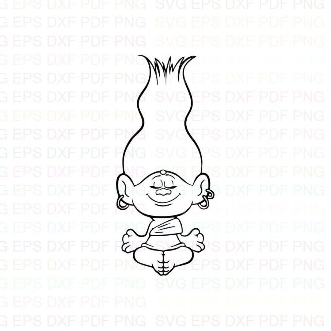 Cybil_trolls Outline Svg Dxf Eps Pdf Png Cricut Cutting - Etsy