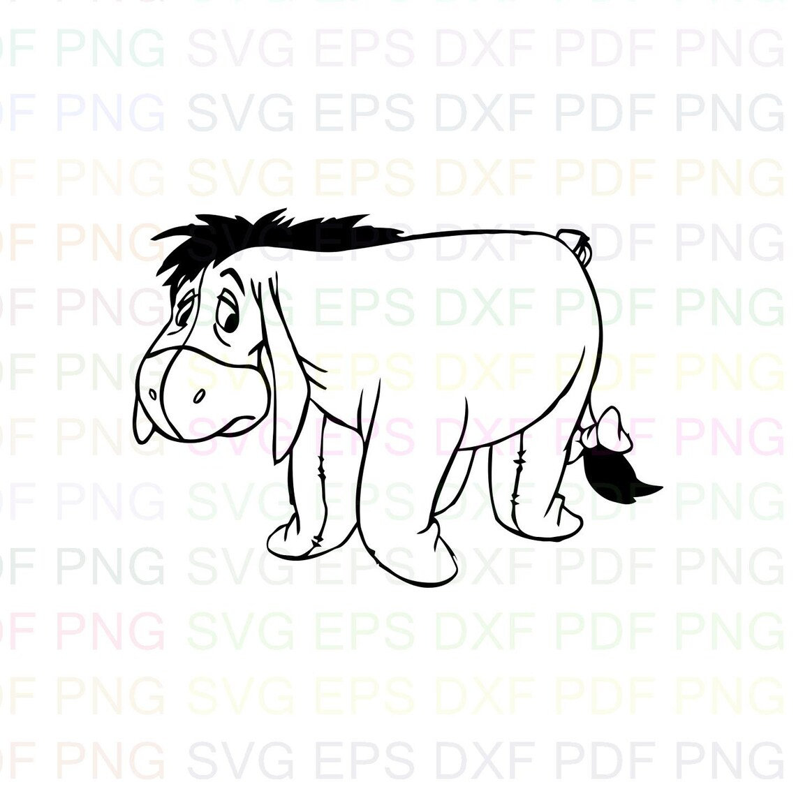 Eeyore_donkey_winnie_the_pooh_2 Outline Svg Dxf Eps Pdf Png - Etsy