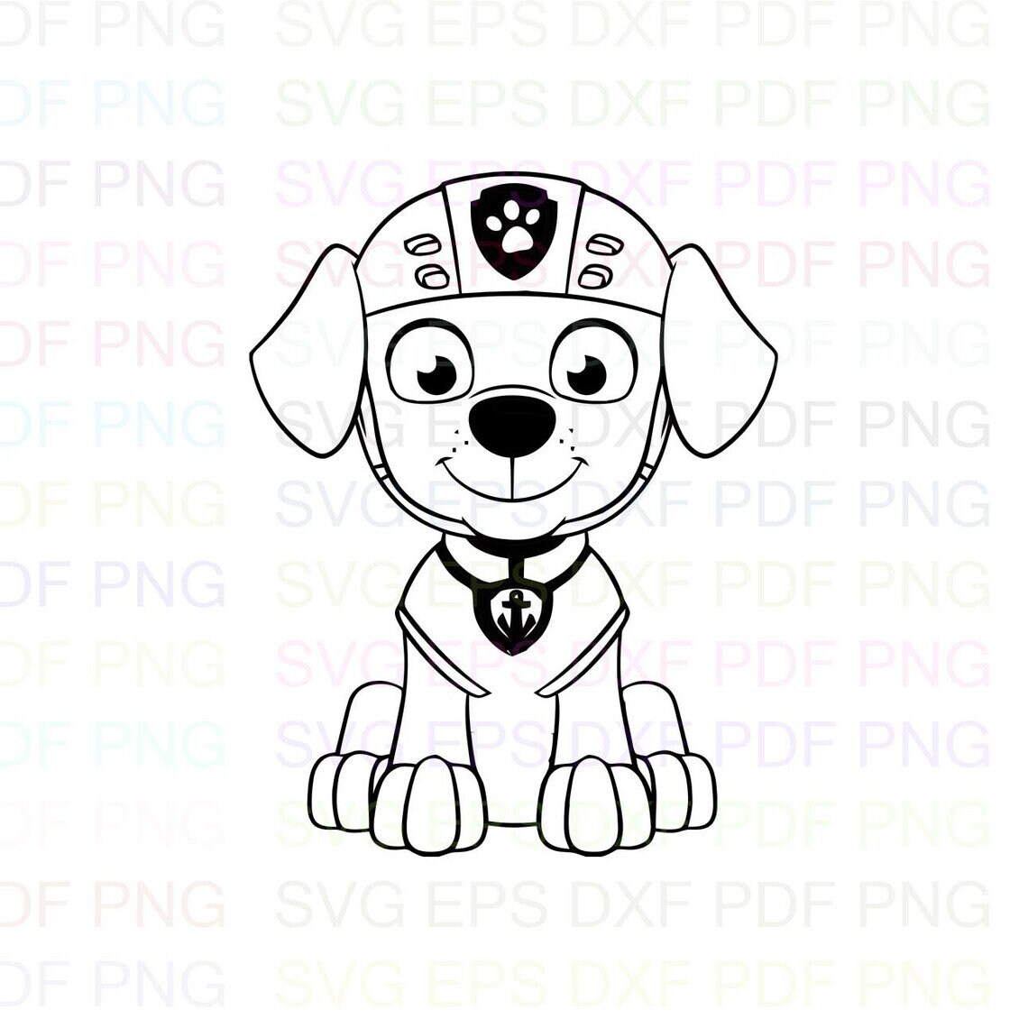 Zuma_2_paw_patrol Outline Svg Dxf Eps Pdf Png Cricut Cutting - Etsy