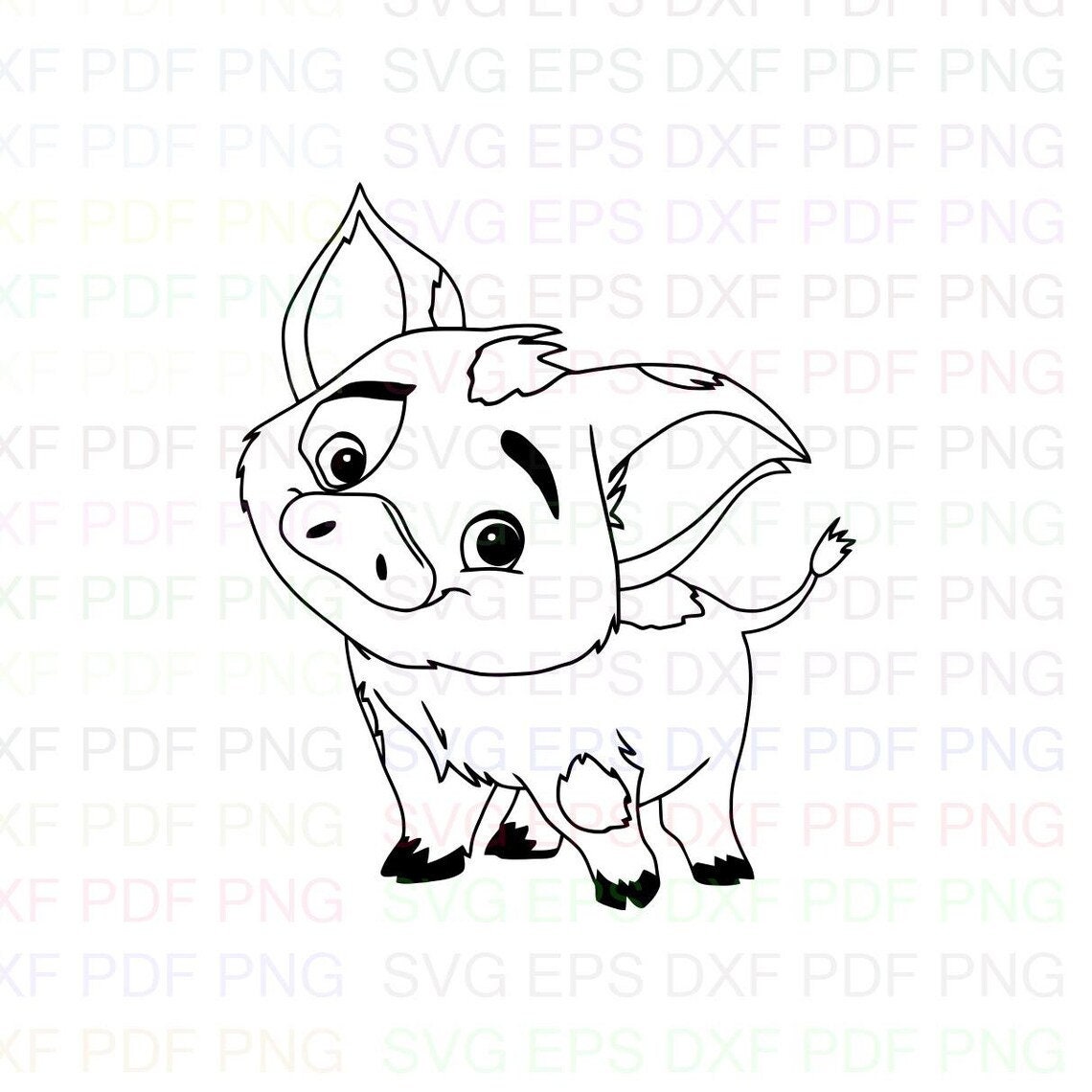 Pua_moana Outline Svg Dxf Eps Pdf Png Cricut Cutting File - Etsy Israel
