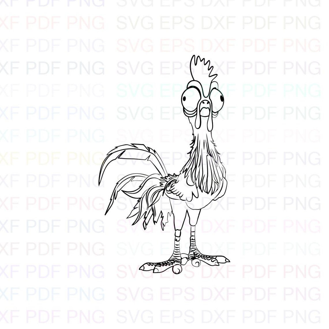 Heihei_moana Outline Svg Dxf Eps Pdf Png Cricut Cutting - Etsy Ireland