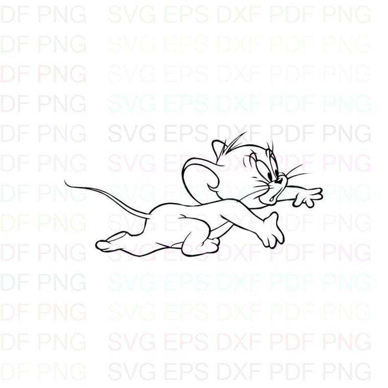 Jerry_4_tom_and_jerry Outline Svg Dxf Eps Pdf Png Cricut - Etsy