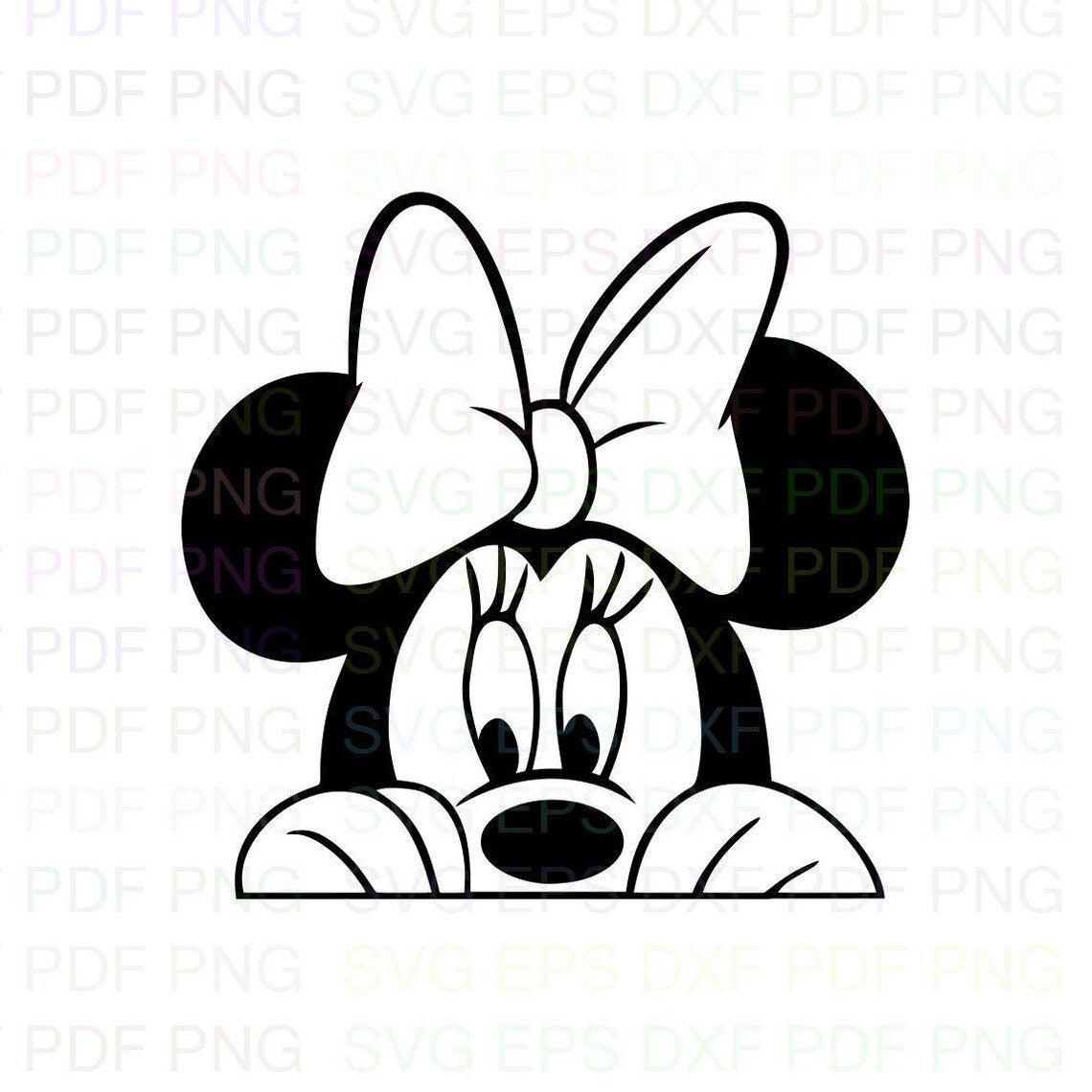 Minnie Peeking Mickey Mouse Umriss Svg Dxf Eps Pdf Png Etsy De