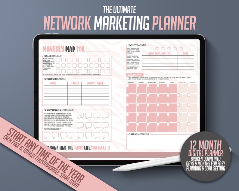 Network Marketing Planner (digital) - Etsy