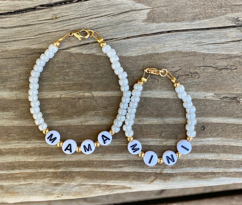 Mama Mini Set Mommy and Me Matching Baby Bracelet - Etsy