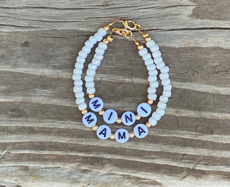 Mama Mini Set Mommy and Me Matching Baby Bracelet - Etsy