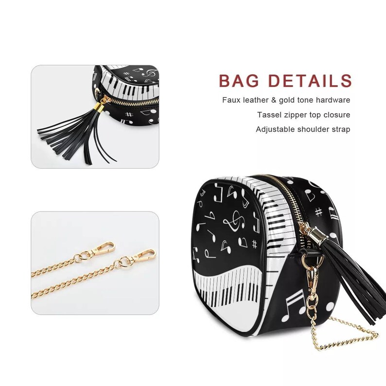 Piano Keyboard and Music Notes. Crossbody Bag for Women Shoulder Bag ...