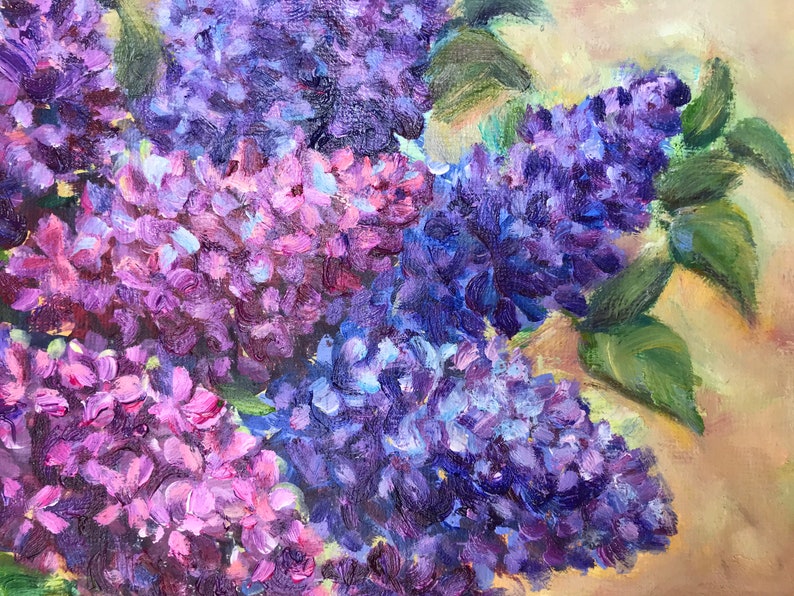 Made to Order Oil Painting Lilac Flower Wall Art Flower - Etsy