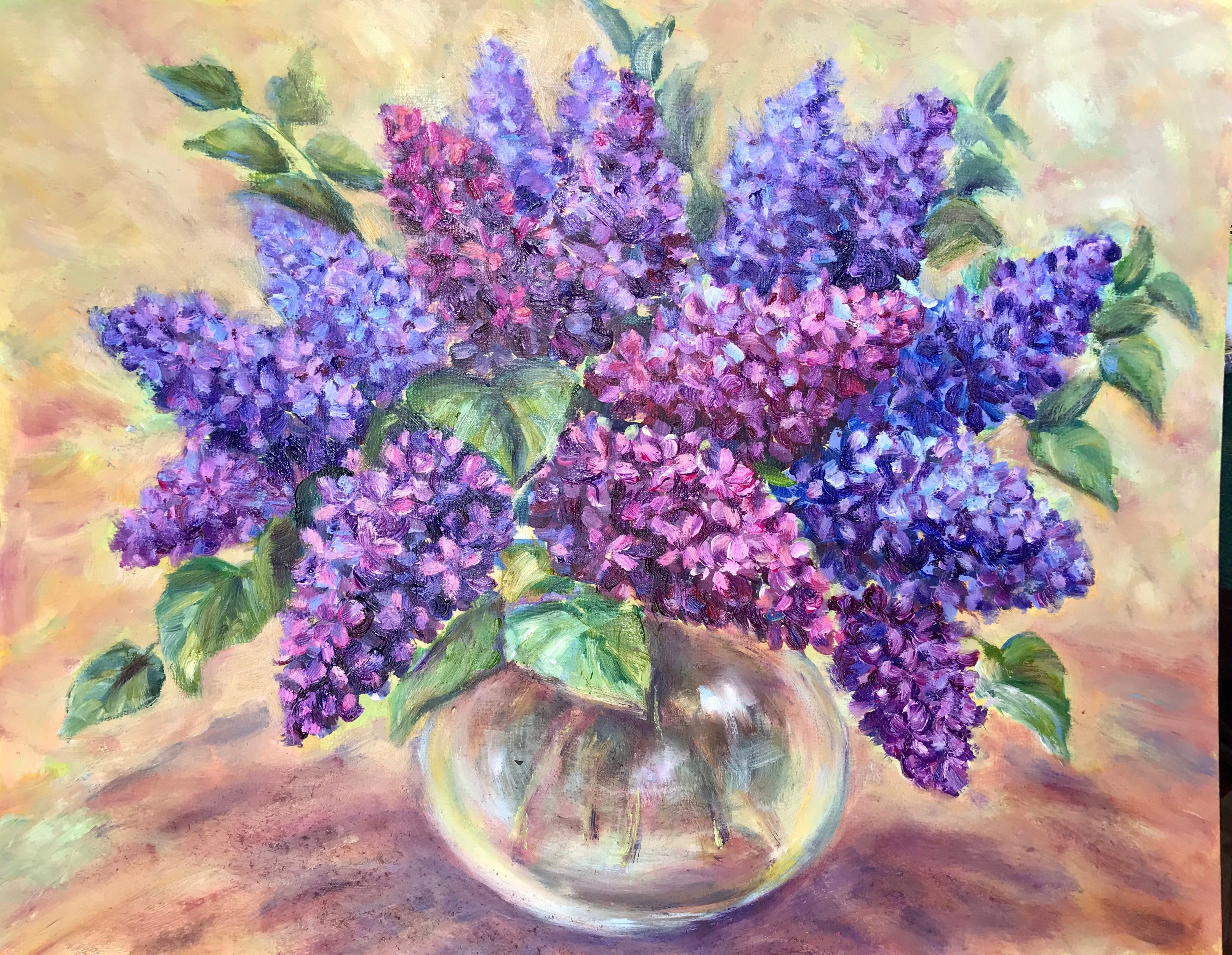 Made to Order Oil Painting Lilac Flower Wall Art Flower - Etsy