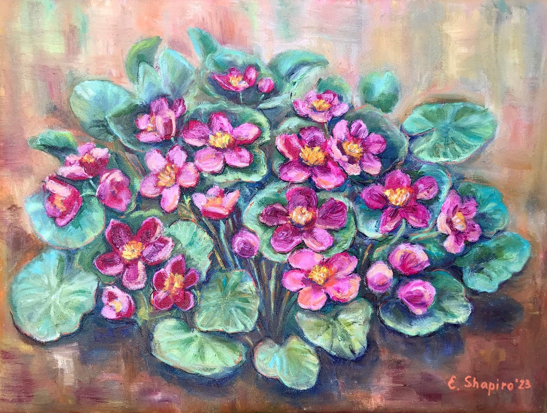 Pink Marigold Flower Original Oil Painting 11x14 Floral Wall Art ...