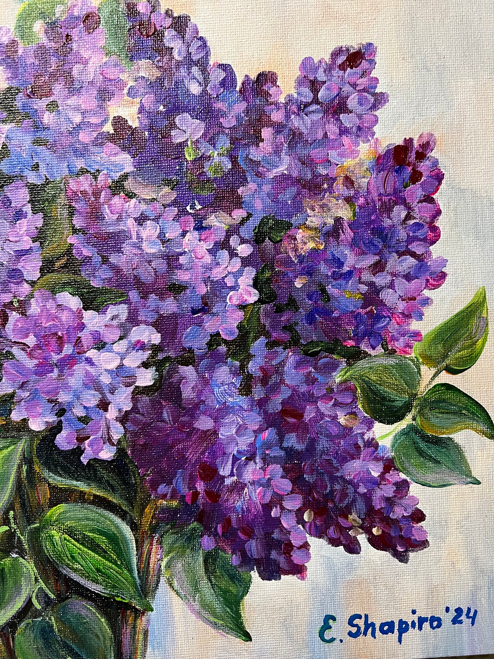 Original Acrylic Painting Lilac Flower Wall Art Flower Painting 11x14 ...