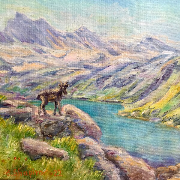 Mountain Goat Oil Painting - Etsy