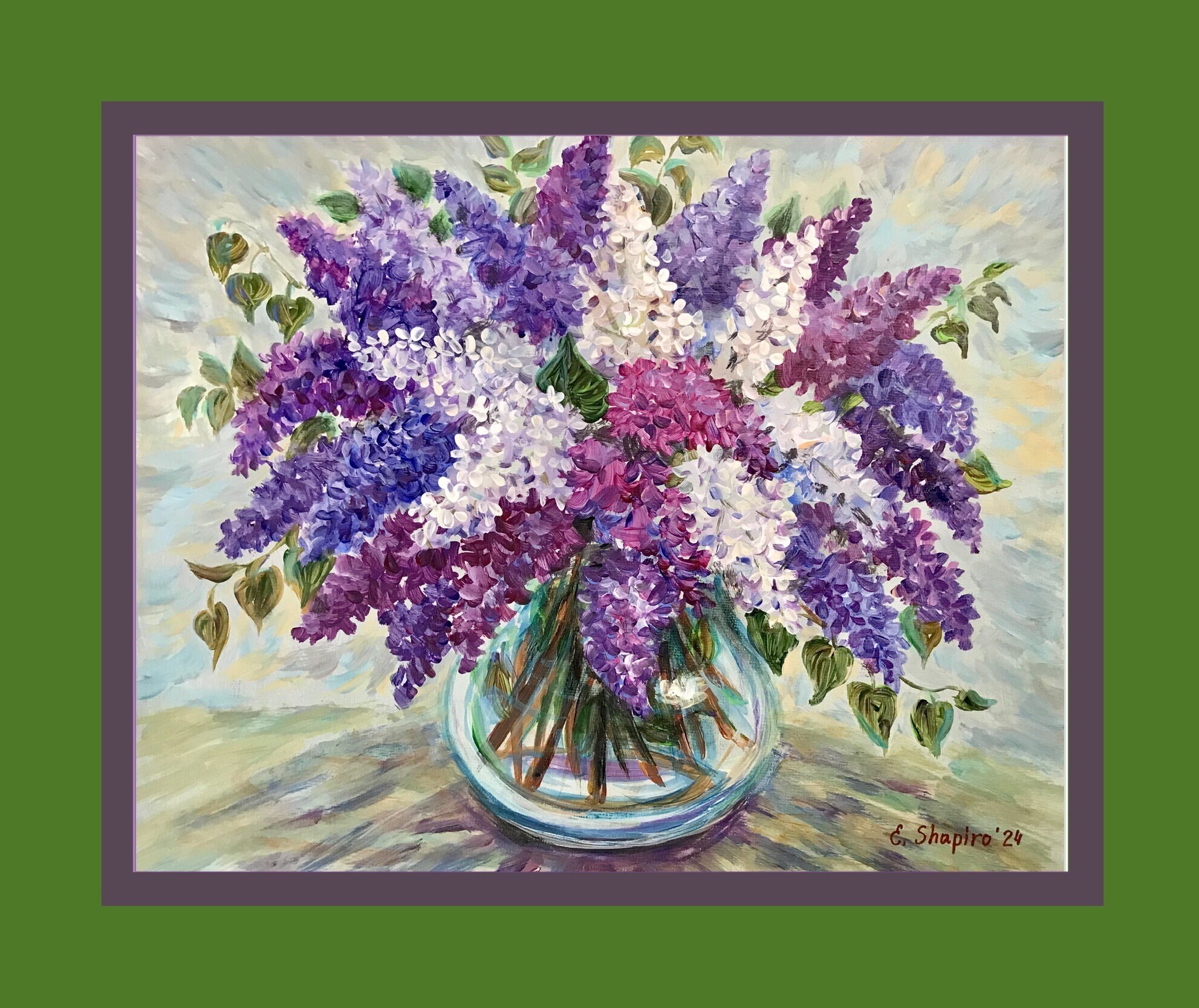 Original Acrylic Painting Lilac Flower Wall Art Flower Painting 11x14 ...