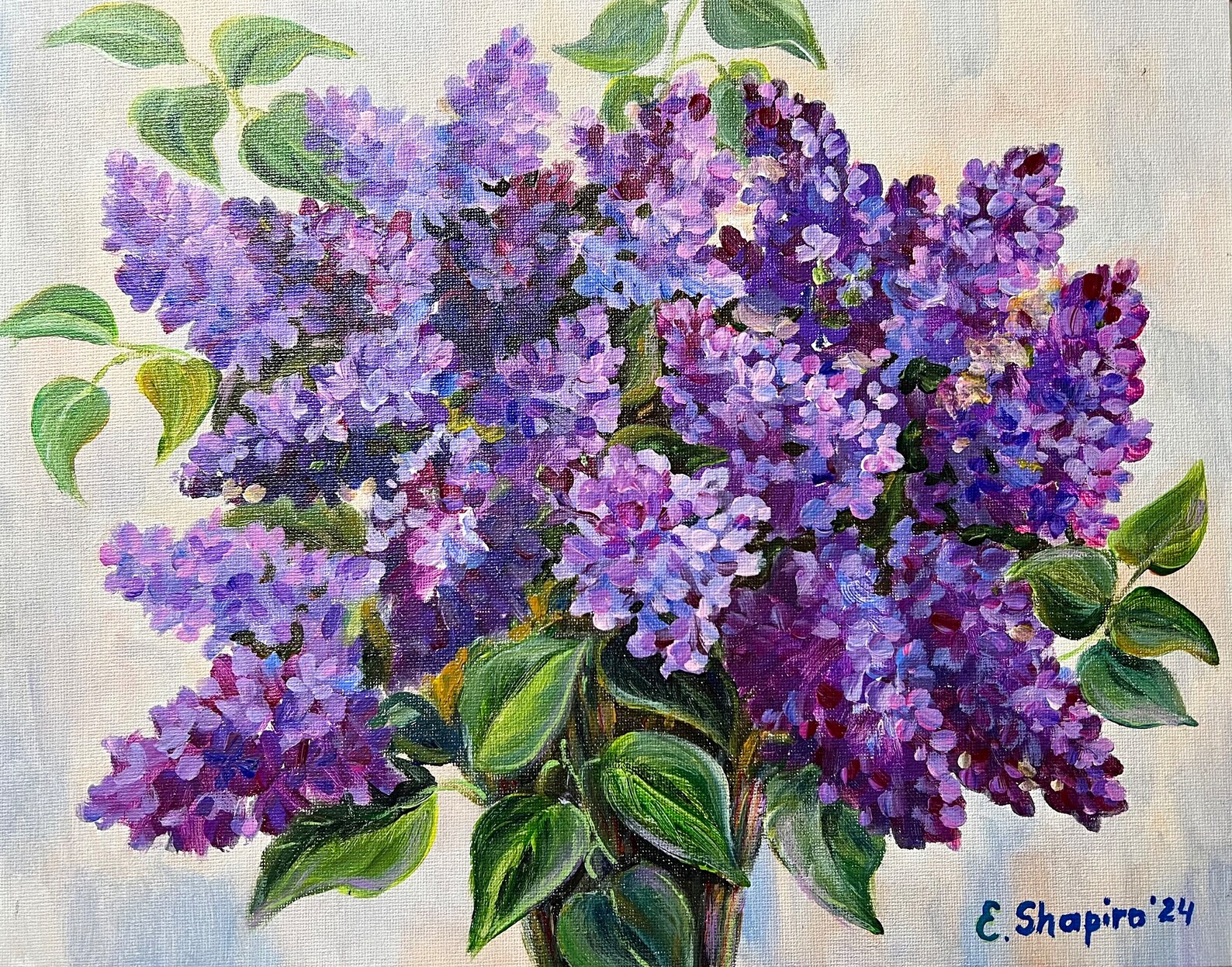Original Acrylic Painting Lilac Flower Wall Art Flower Painting 11x14 ...