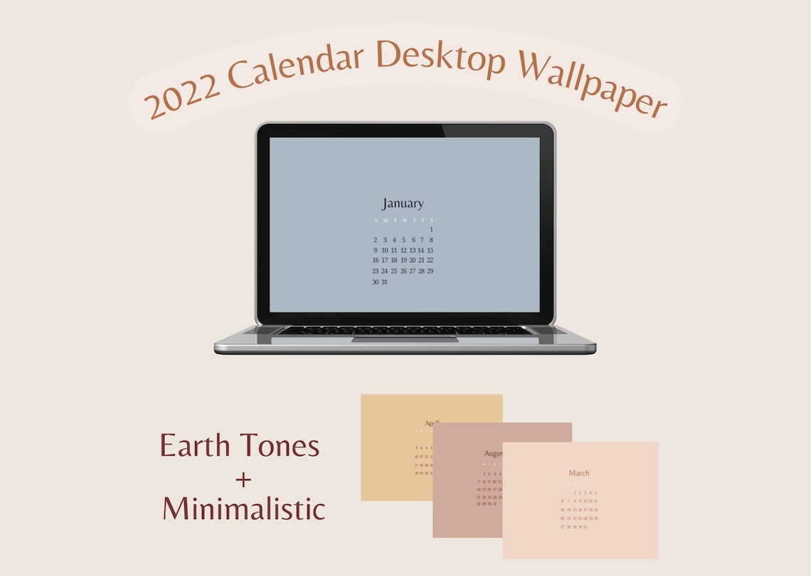 2022 Calendar Desktop Wallpaper | Earth Tones | Minimalistic | DIGITAL ...