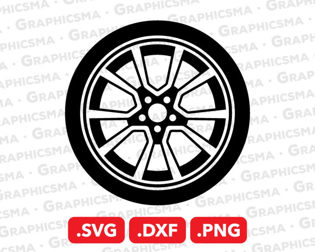 Wheel SVG File, Wheel DXF, Wheel Png, Tyre Svg, Car Wheel Tyre Svg, Car ...