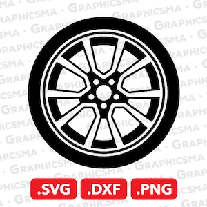Wheel SVG File, Wheel DXF, Wheel Png, Tyre Svg, Car Wheel Tyre Svg, Car ...