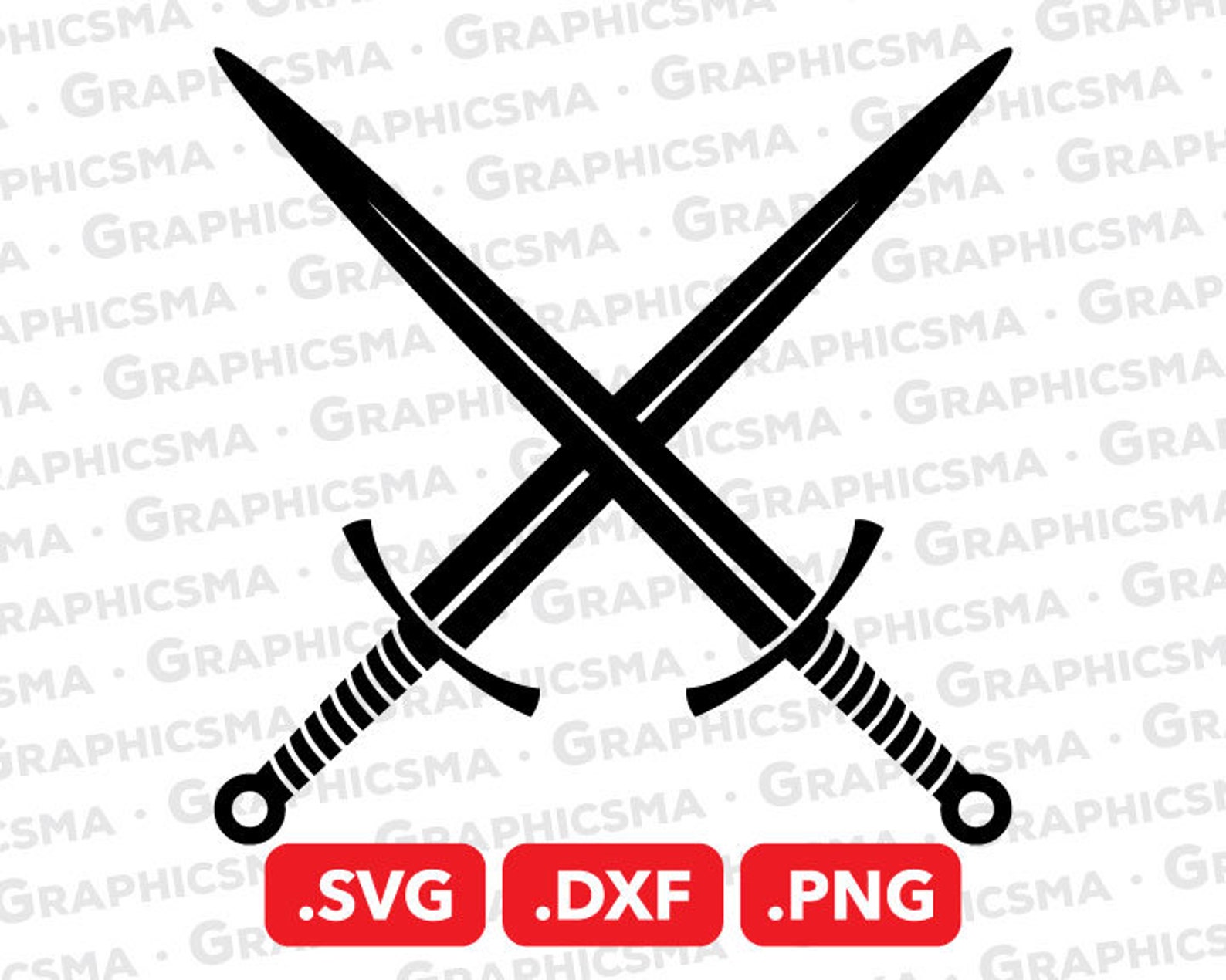 Sword SVG File, Sword DXF, Sword Png, Double X Sword Svg, Knight Sword ...