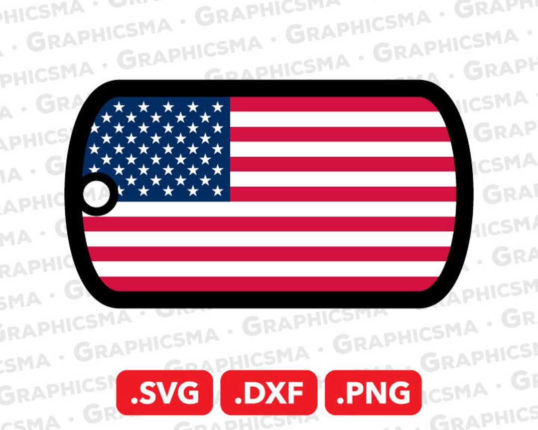 American Flag Dog Tags SVG File, America Flag Dog Tags DXF, Dog Tag Usa ...