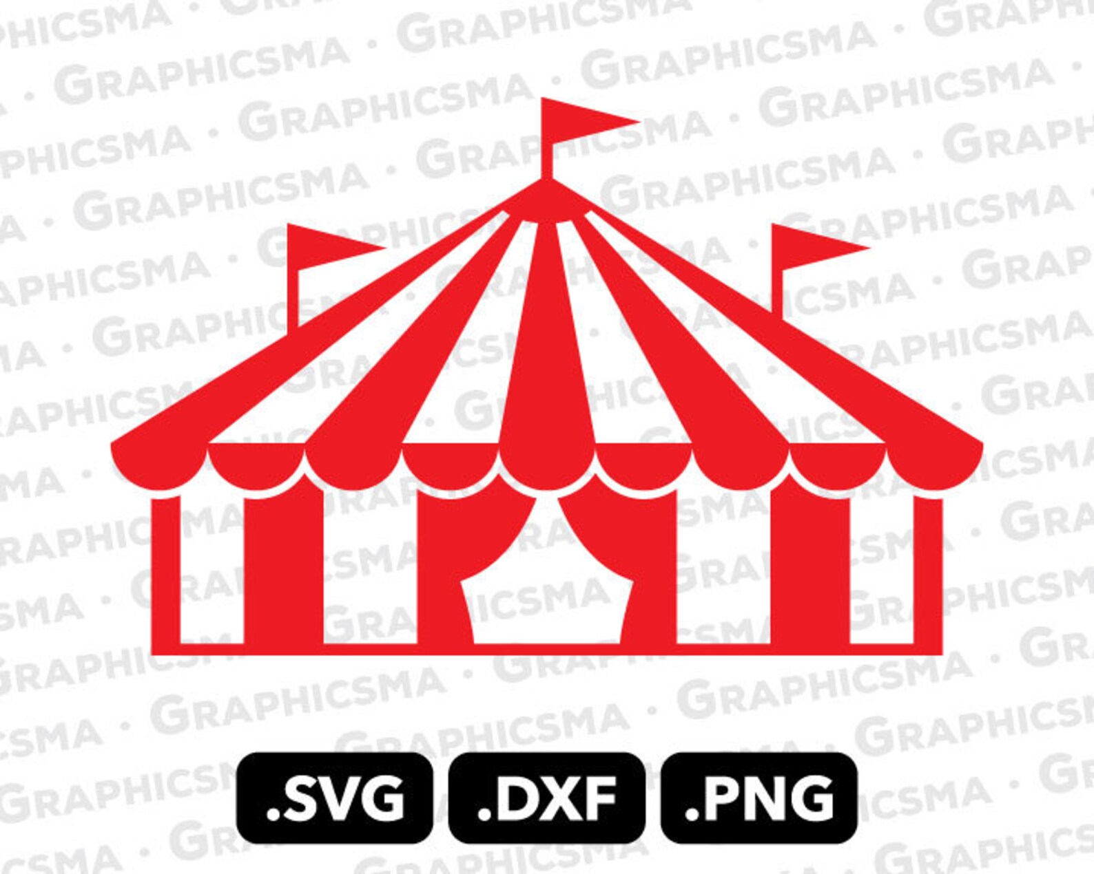 Circus SVG File, Circus DXF, Circus Png, Carnival Red White Circus ...