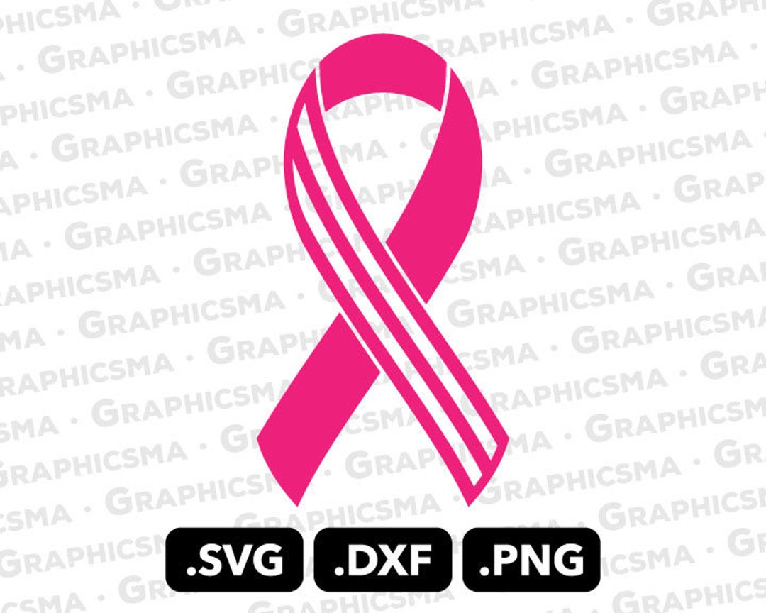 Cancer Ribbon SVG File, Cancer Ribbon DXF, Cancer Ribbon Png, Pink ...