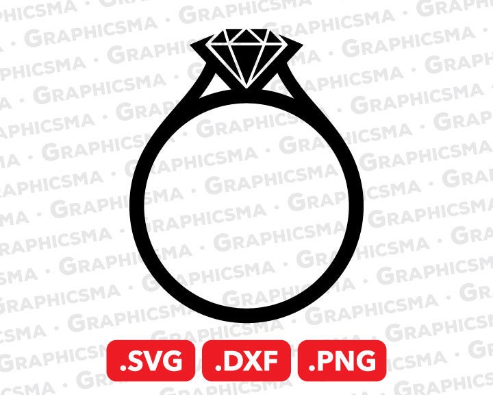 Diamond Ring SVG File Diamond Ring DXF Wedding Fiance Png | Etsy