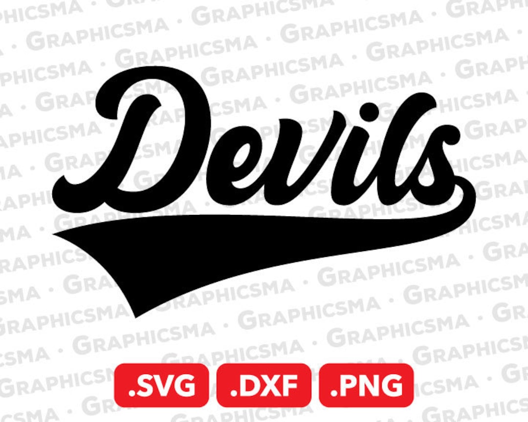 Baseball Style Name SVG File, Devils SVG File, Cricut Baseball Ribbon ...