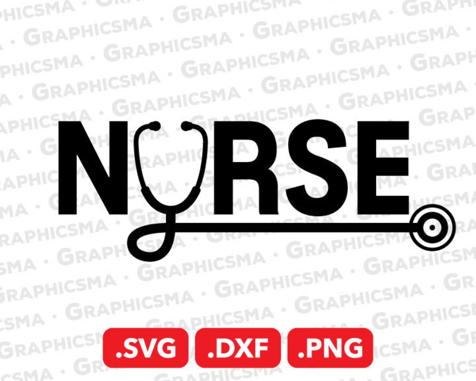 Nurse Stethoscope SVG File, Nurse Stethoscope DXF, Nurse Stethoscope ...