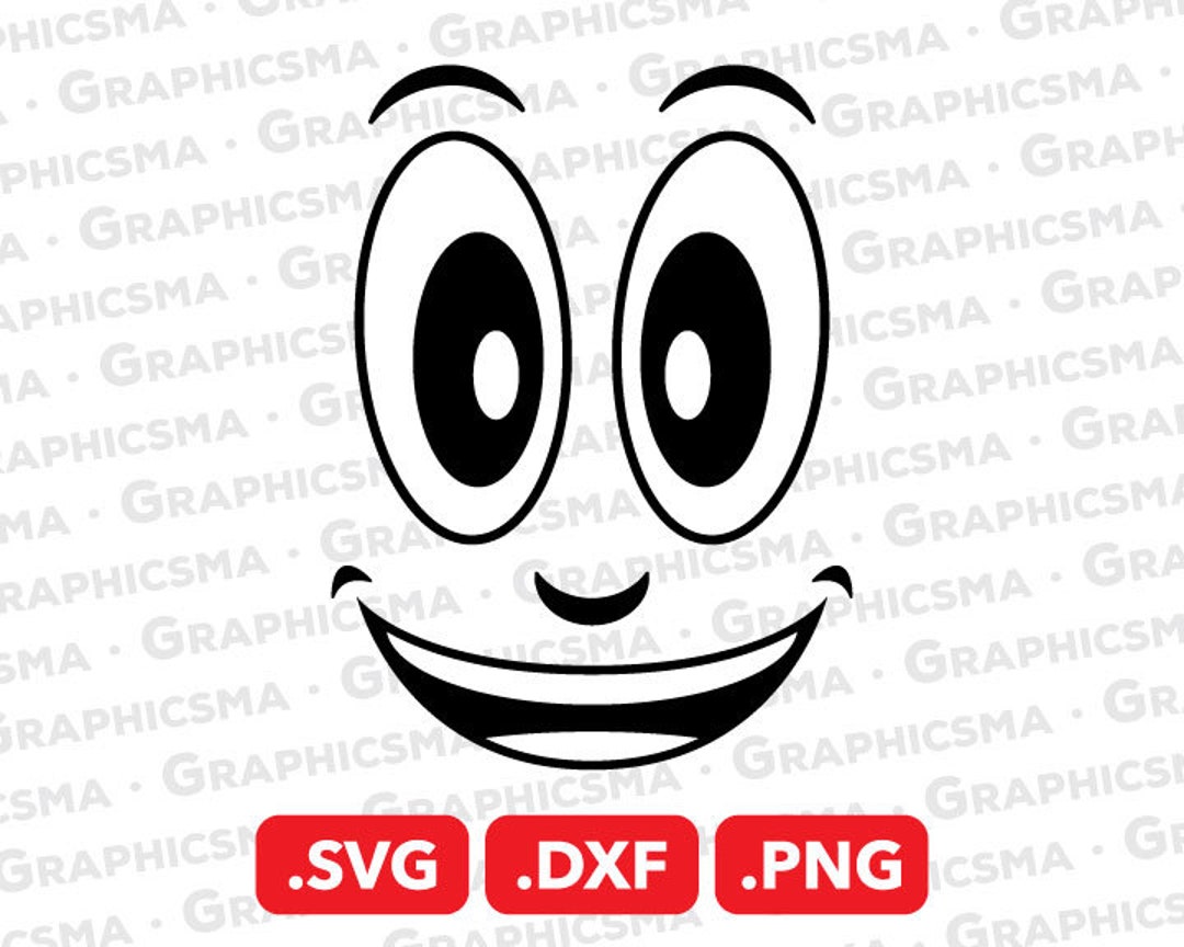 Cartoon Face SVG File, Cartoon Face DXF, Cartoon Face Png, Face ...