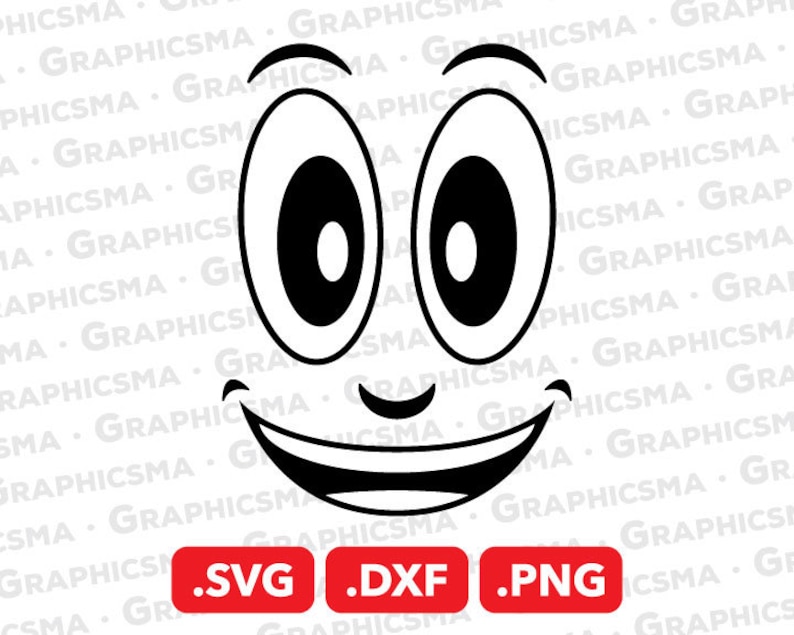 Cartoon Face SVG File, Cartoon Face DXF, Cartoon Face Png, Face ...