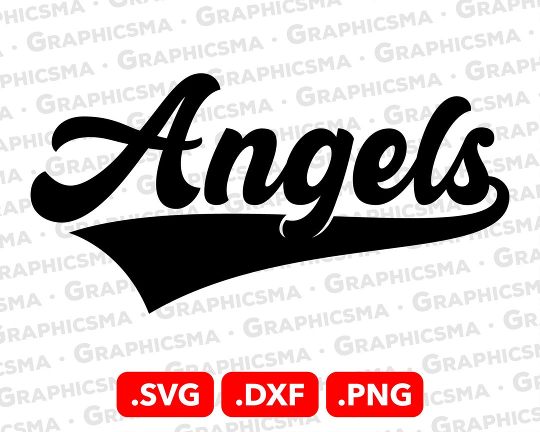 Baseball Style Name SVG File, Angels SVG File, Cricut Baseball Ribbon ...