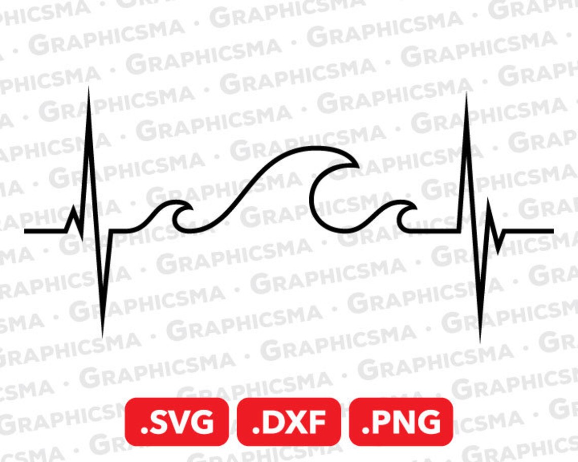 Heart Beat Wave SVG File Heart Beat Wave DXF Heart Beat Wave - Etsy