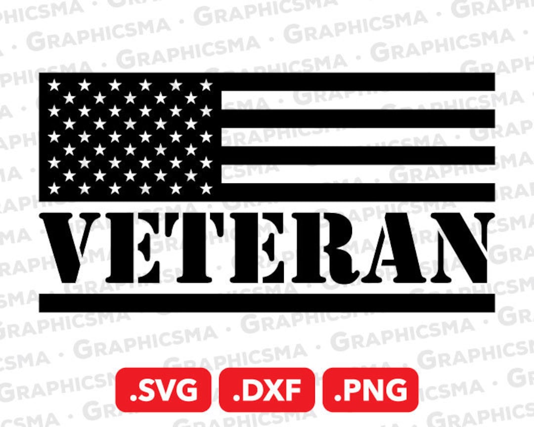 Usa Flag Veteran SVG File, Usa Flag Veteran DXF, Military Us Army ...