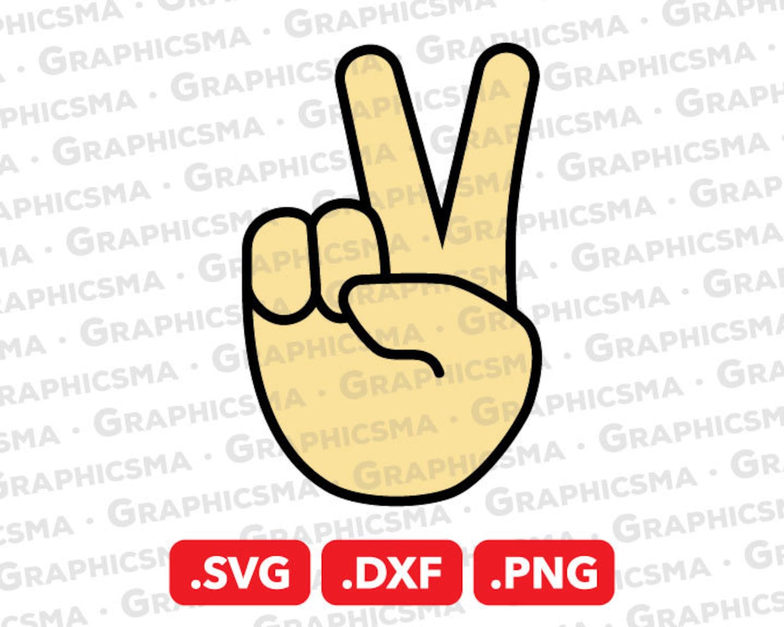 Peace Hand Sign SVG File, Peace Hand Sign DXF, Peace Hand Sign Png ...