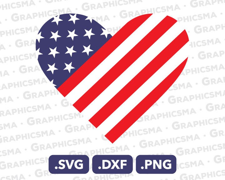 America Love Flag SVG File American Flag Love DXF Love | Etsy