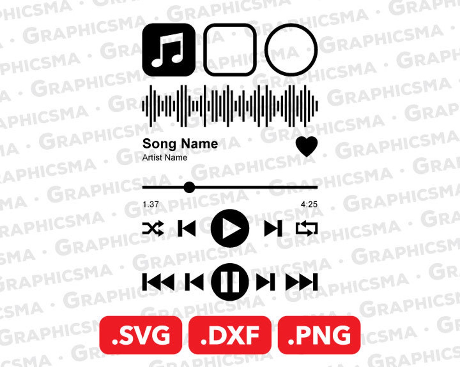 Music Playlist SVG File Playlist DXF Song Name Playlist Png - Etsy