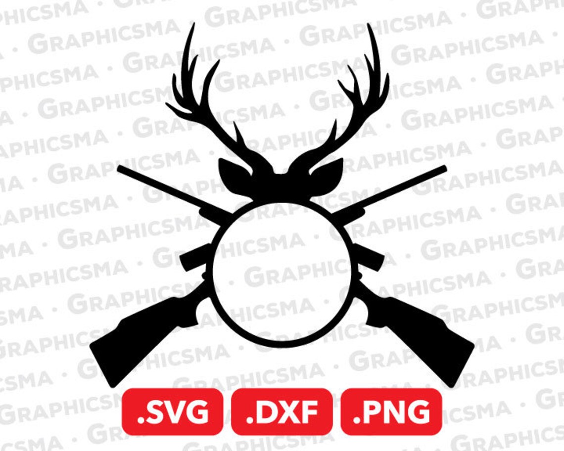 Hunting SVG File Shooting Rifle DXF Hunting Monogram Png - Etsy