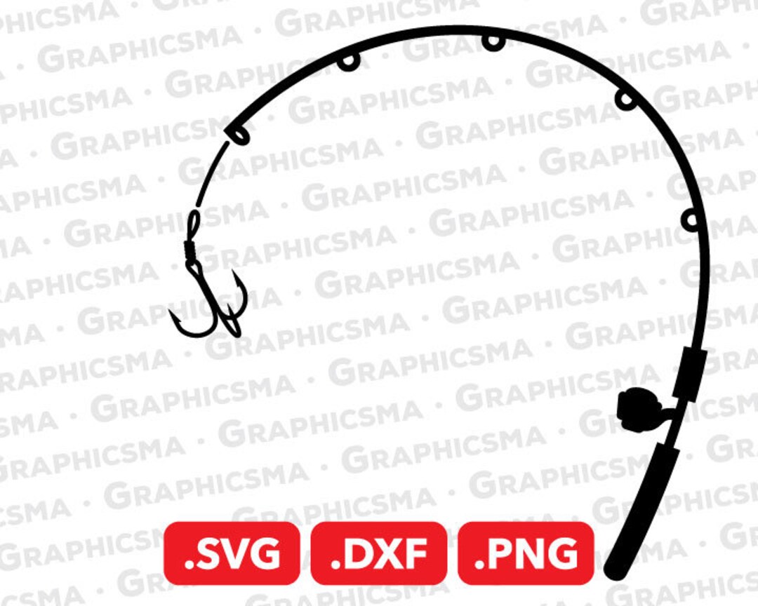 Fishing Rod SVG File, Fishing Rod DXF, Fishing Rod Png, Fishing Rod Svg ...