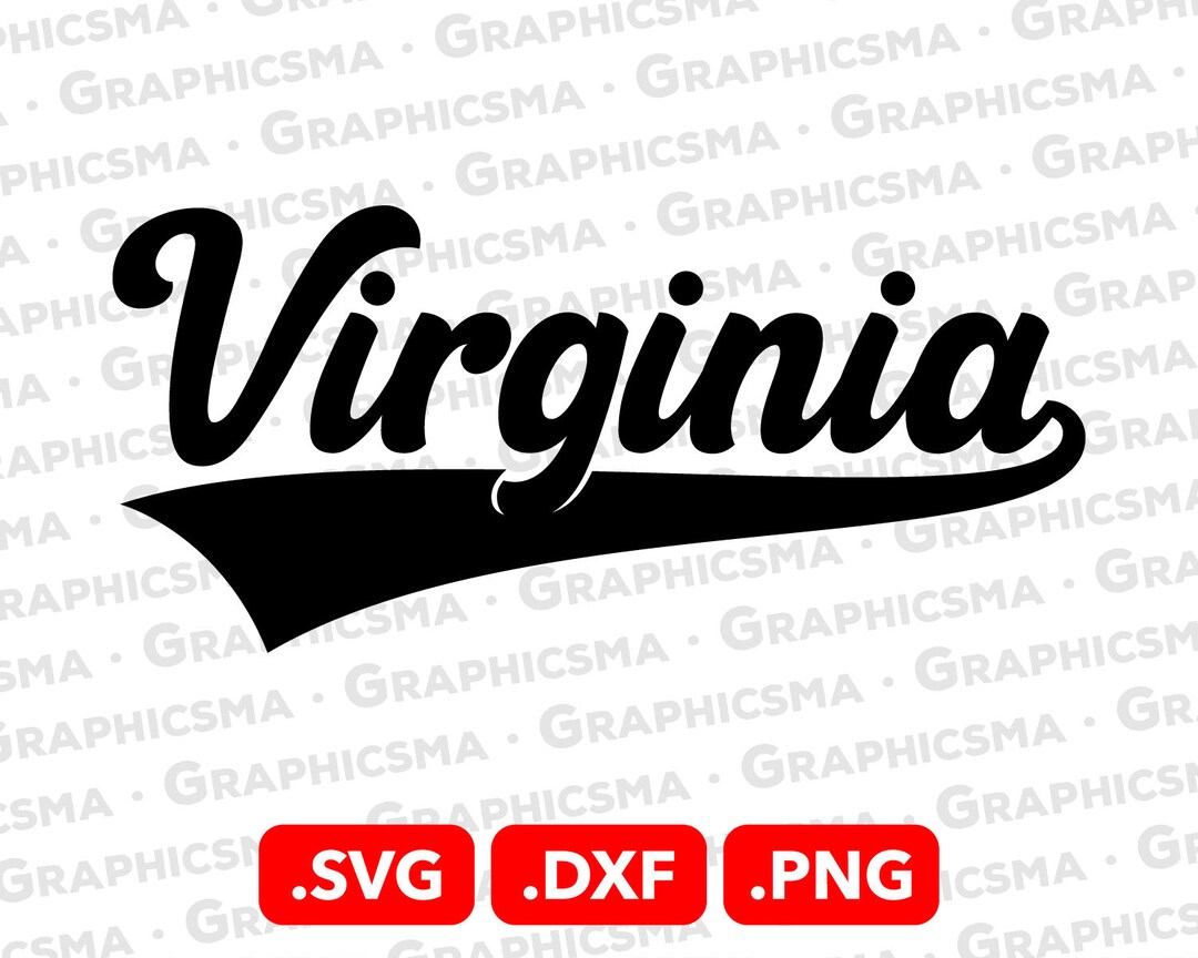 Baseball Style Name SVG File, Virginia SVG File, Cricut Baseball Ribbon ...